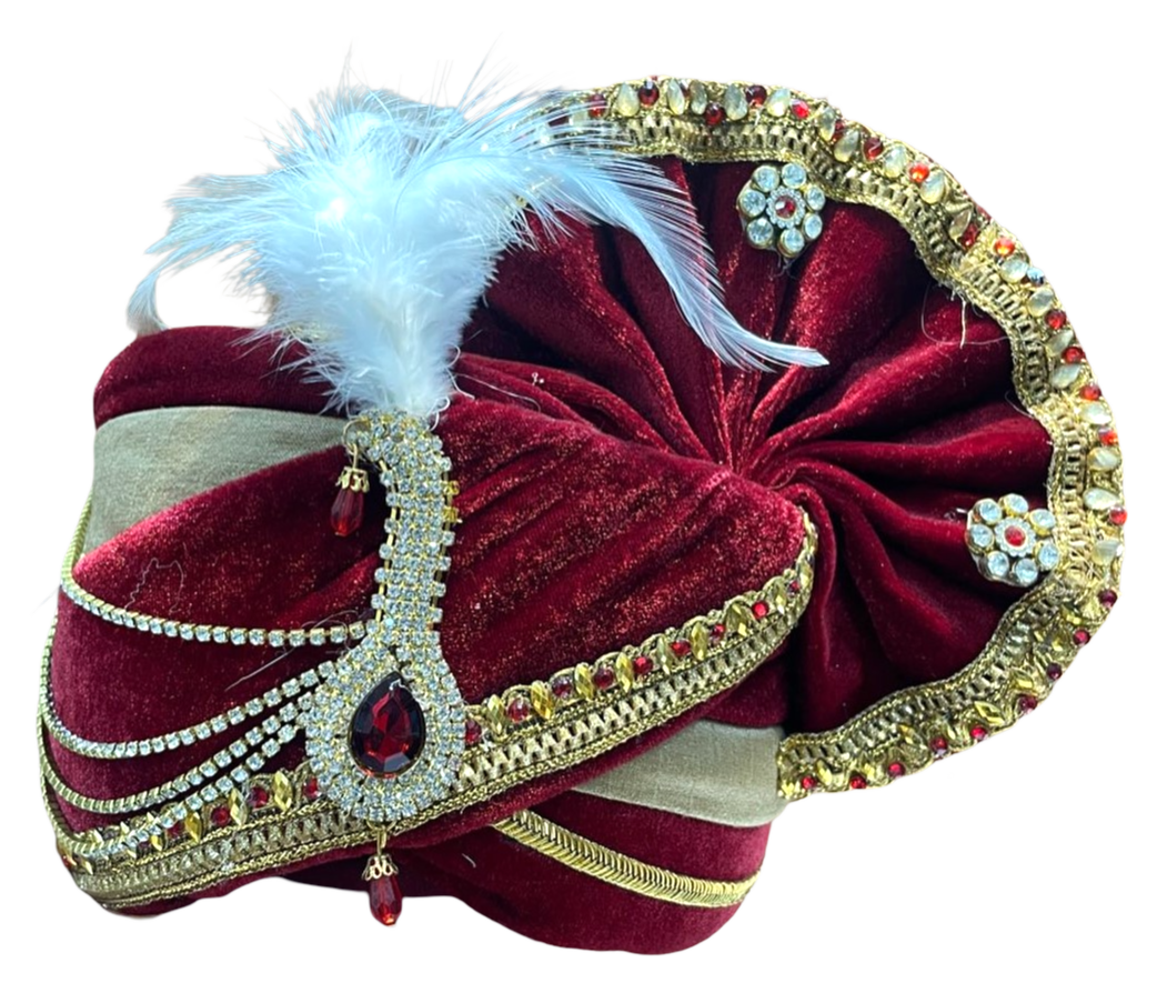 Maroon Dulha Pagdi Png Image