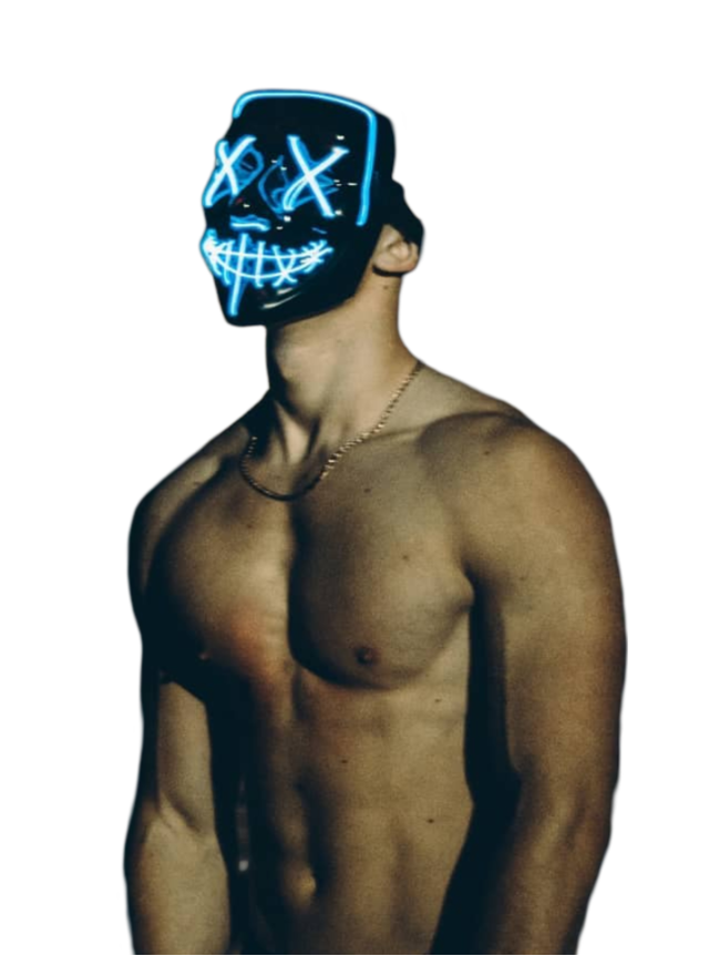 3D Neon Hacker Mask Png Free Image