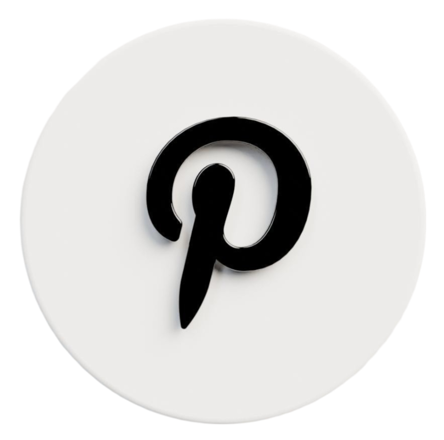 Black Pinterest Logo Png Image